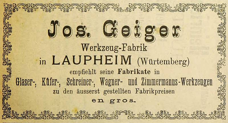 Deutsche Werkzeughersteller und -händler: Josef Geigers Nachfolger ...