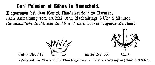 Deutsche Werkzeughersteller und -händler: Gebr. Peiseler, Remscheid
